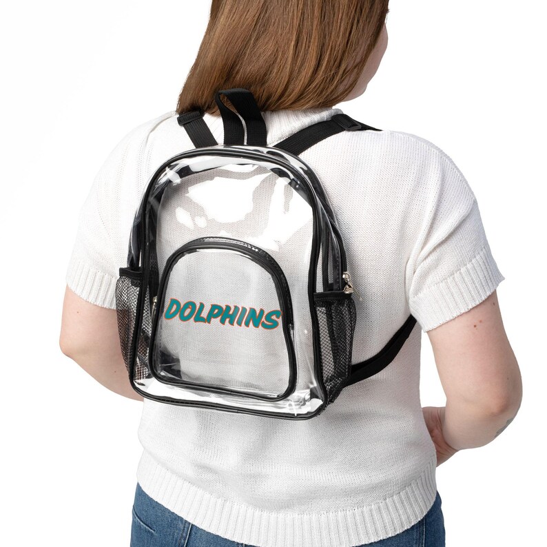 Dolphins Clear Stadium Backpack, Miami Clear Bag, NFL Approved ...
