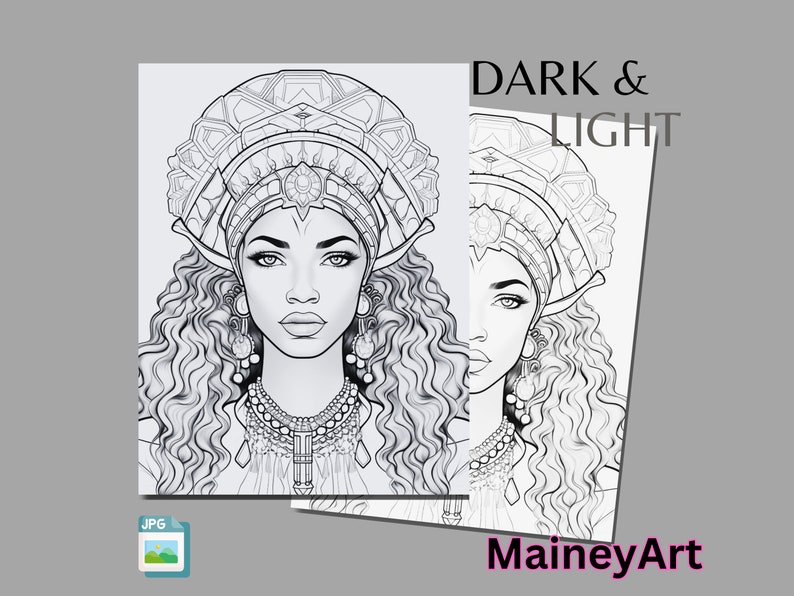Black Queen Coloring Page/ Coloring Page / Digital Download ...