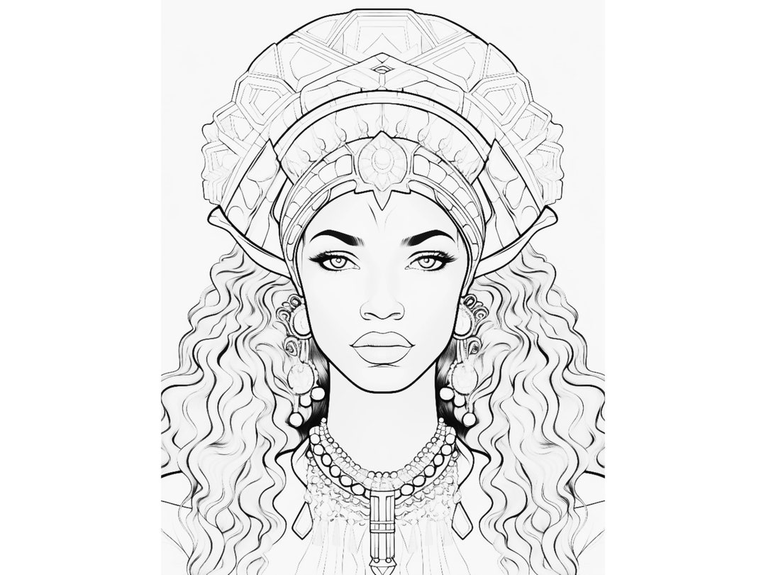 Black Queen Coloring Page/ Coloring Page / Digital Download ...