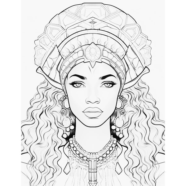 Black Queen Coloring - Etsy