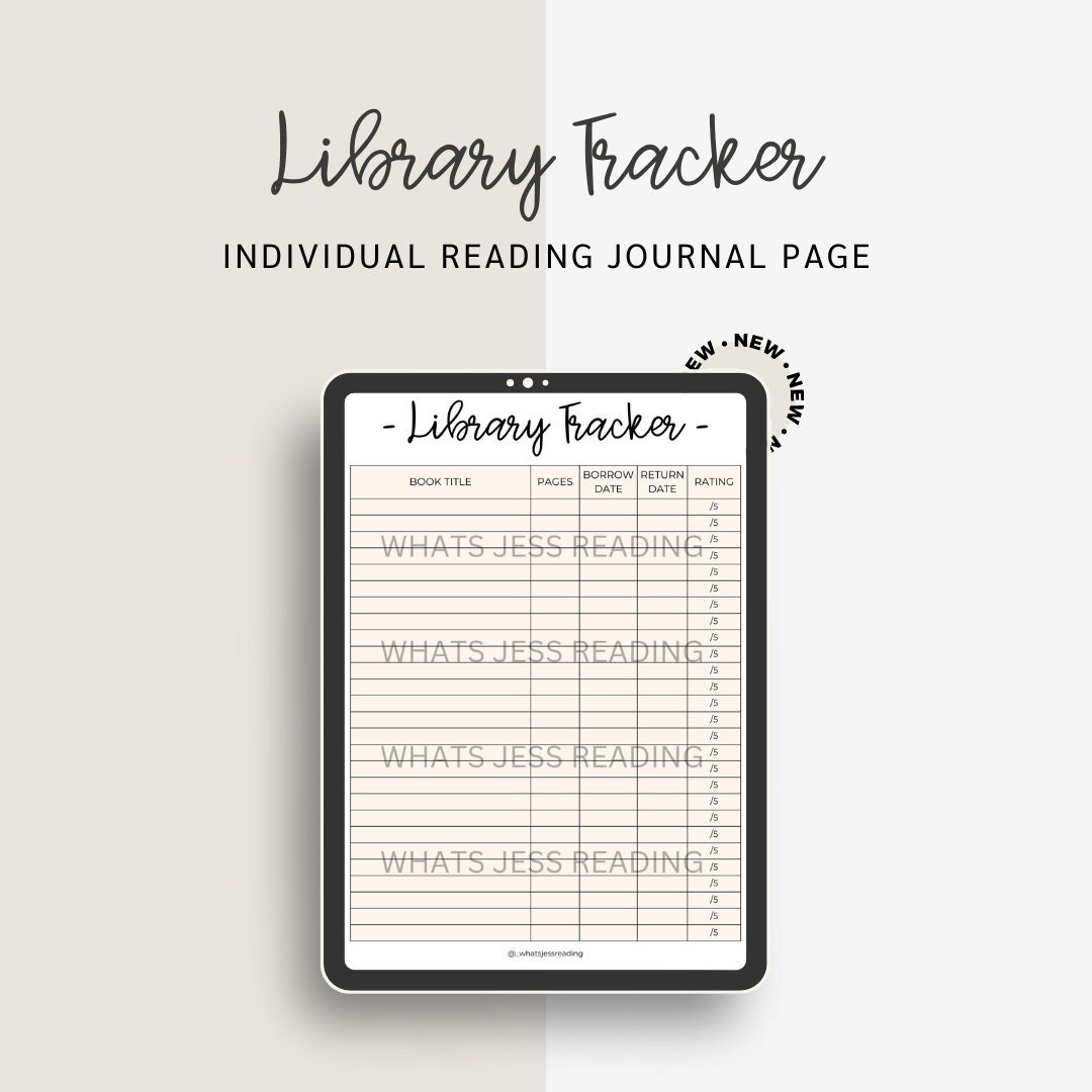 PRINTABLE Reading Journal Page, Library Tracker, Reading Journal ...
