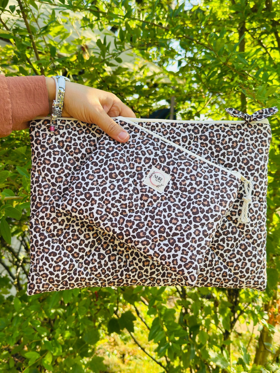 Handmade Leopard Quilted Laptop Sleeve – Cotton MacBook Case, Laptop ...