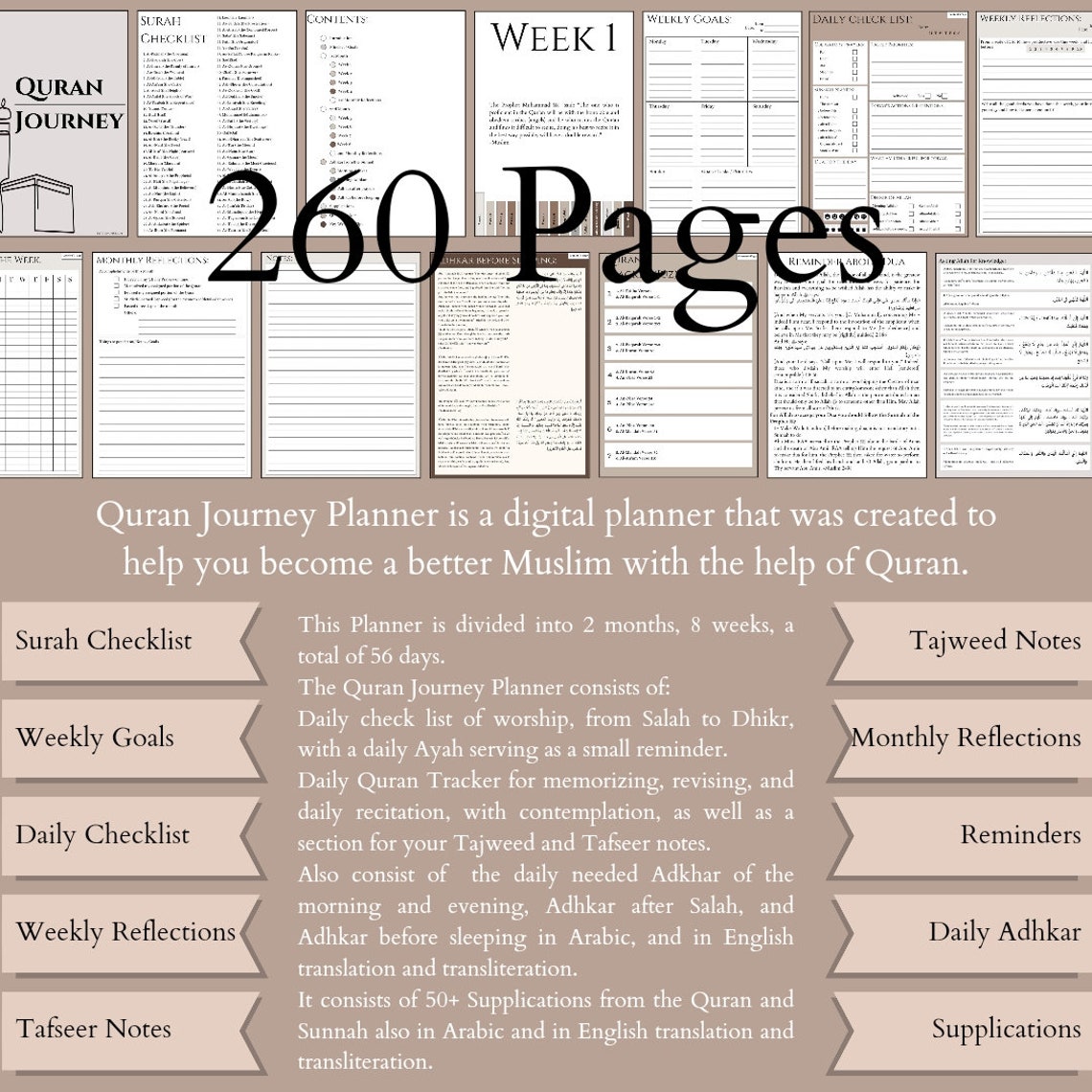 Quran Journey Journal | Quran Planner | Digital Muslim Planner | Allah ...