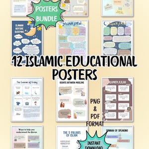 Islamic Educational Posters Bundle for Kids – Salah Tips, Morning ...