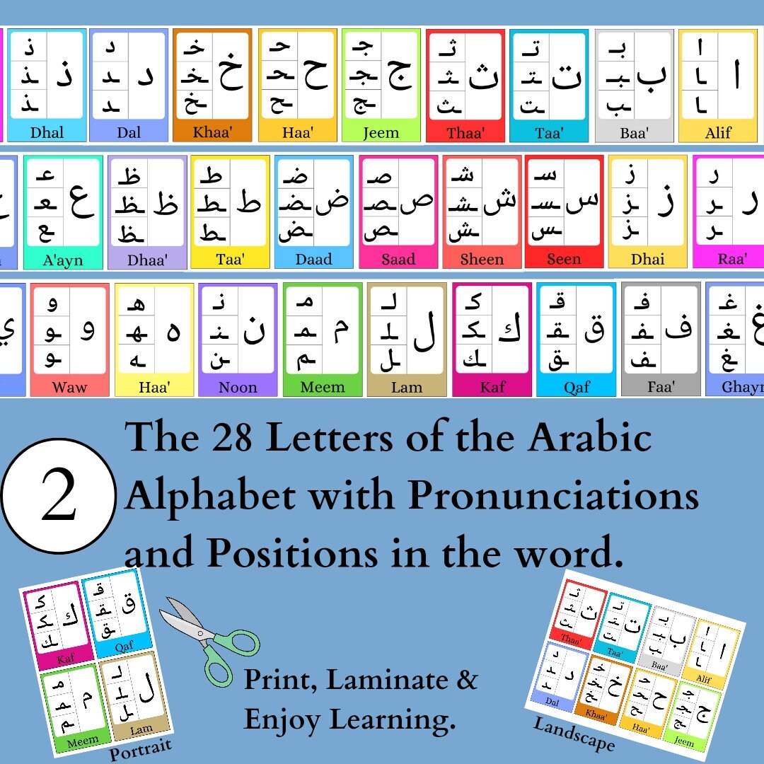 Arabic Alphabet Flashcards, Arabic Letters, Arabic Tashkeel, Arabic ...