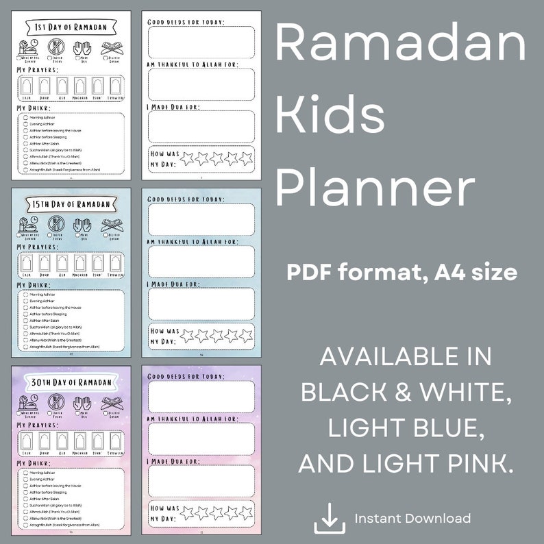 Ramadan Journal for Kids | Kids Ramadan Planner | Kids Activity Book ...