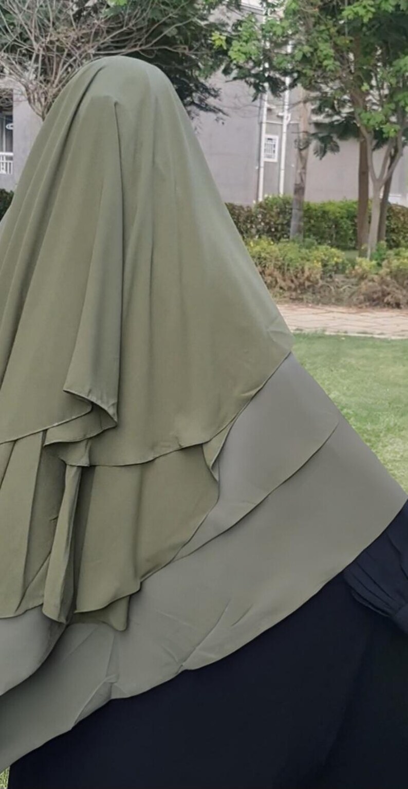 Royal Three Layers Niqab, Two Layers on the Back With Elastic and a ...