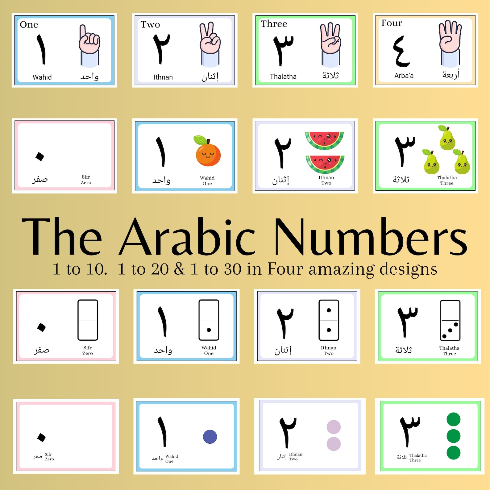 Arabic Numbers, الأرقام العربيه, the Arabic Number Flashcards, Counting ...