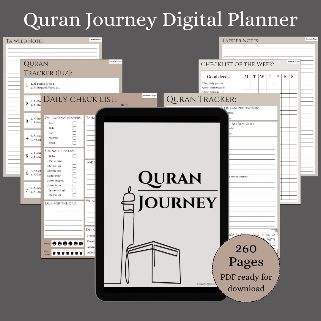 Quran Journey Journal | Quran Planner | Digital Muslim Planner | Allah ...
