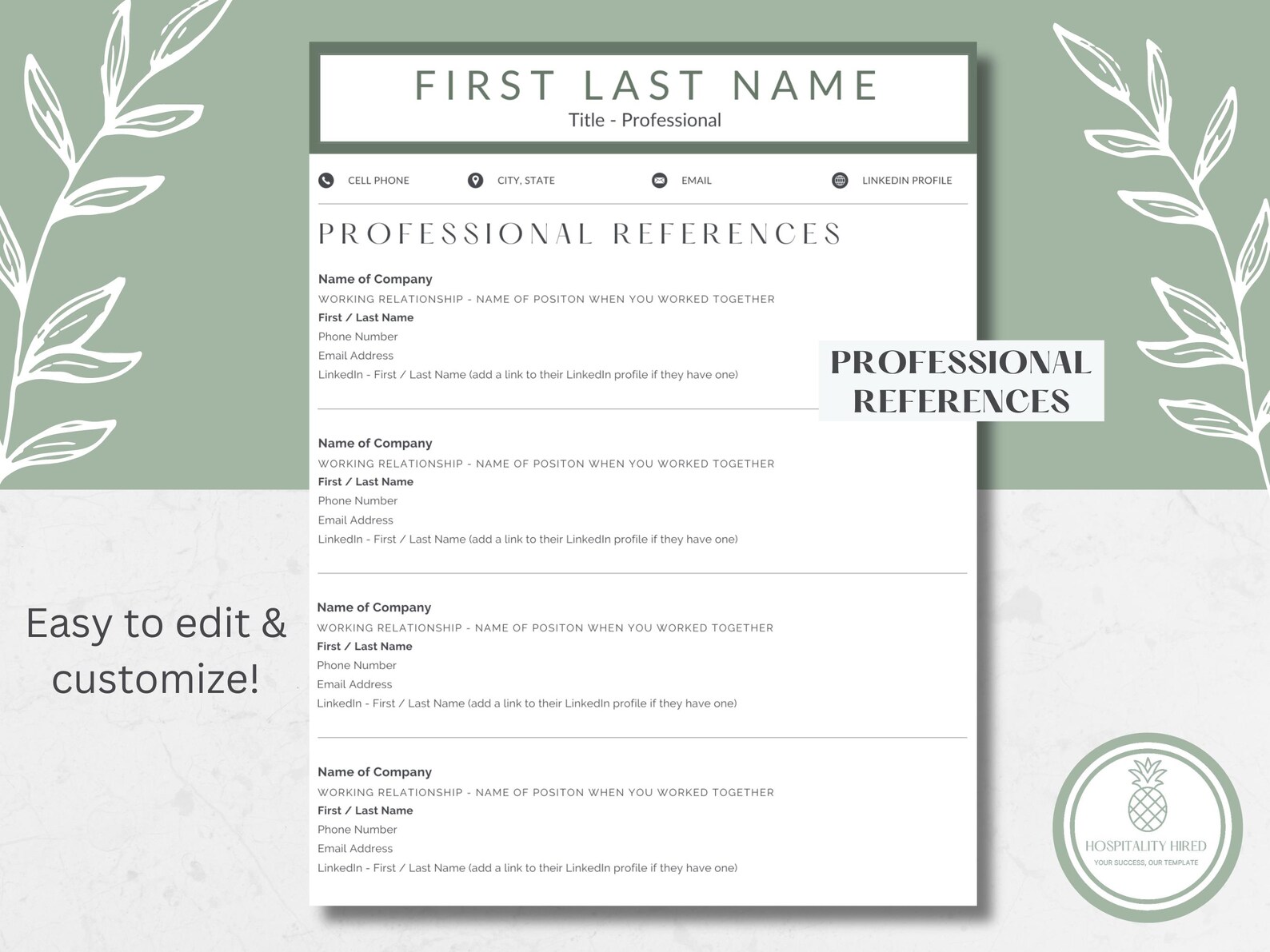 ATS Friendly Canva Resume Template, ATS Compatible Resume Template ...