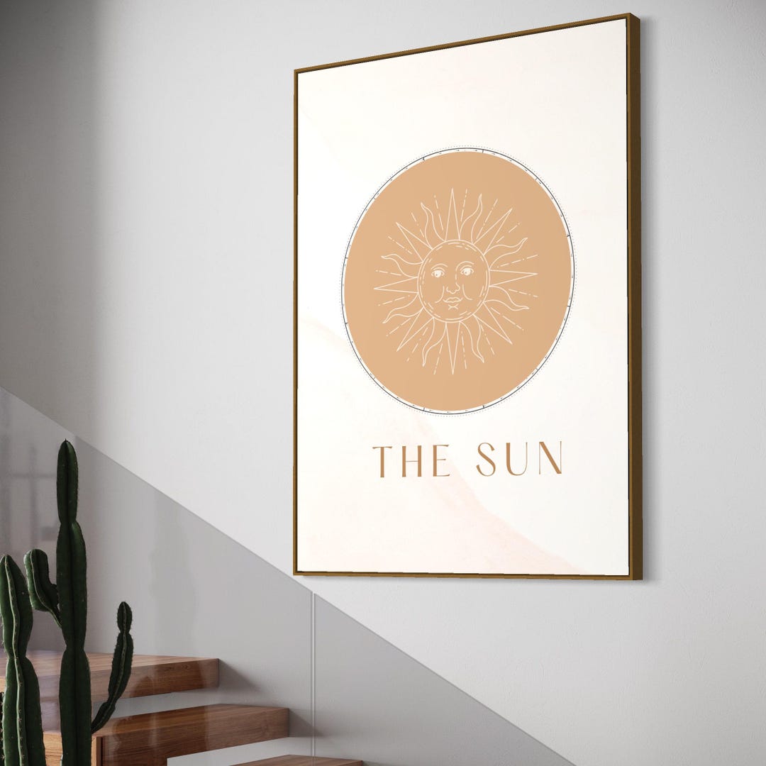 Abstract Sun Poster, Mid Century Sun Wall Art, Boho Sun Trendy Wall Art ...