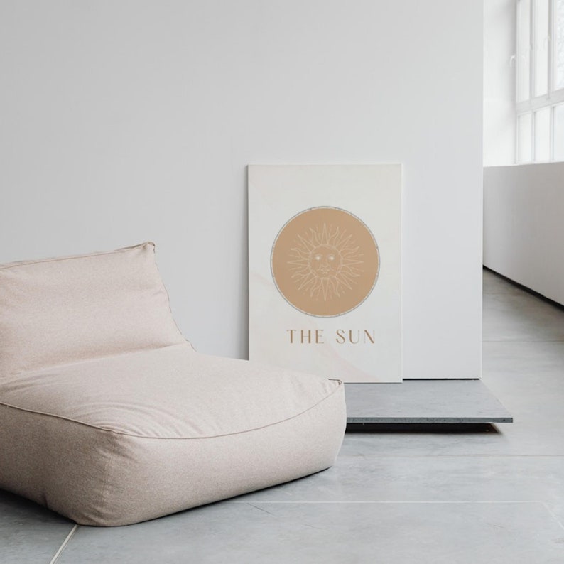 Abstract Sun Poster, Mid Century Sun Print Wall Art, Boho Sun Wall Art ...