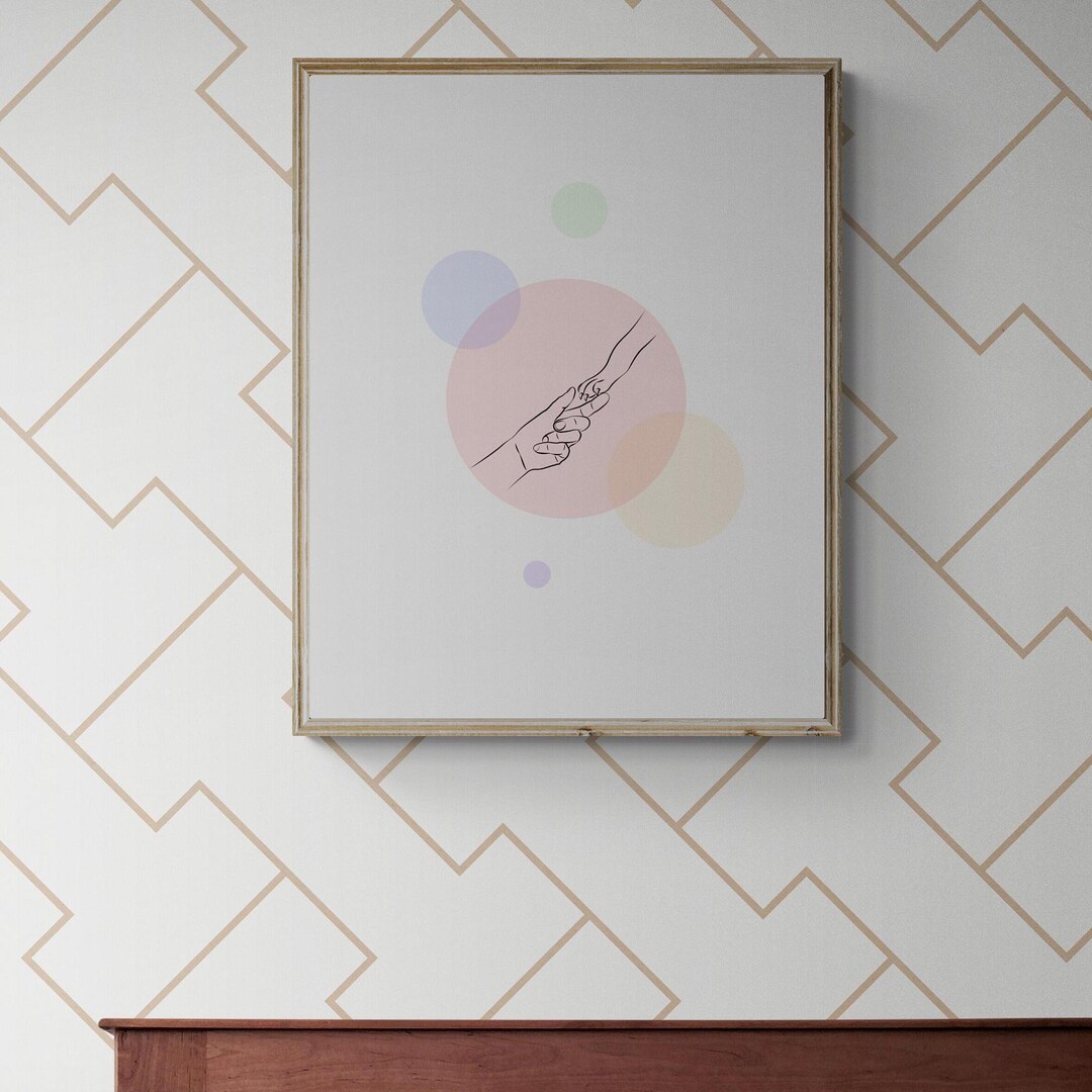 Simple Line Hand and Paw Print Wall Art, Paw, Paw Print, Cat Wall Art ...