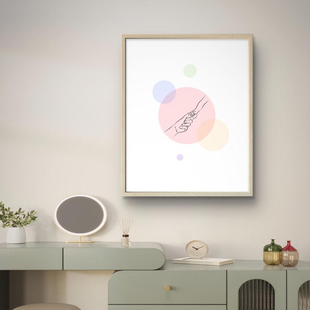 Simple Line Hand and Paw Wall Art Print, Gallery Wall Set Cuty Paw ...