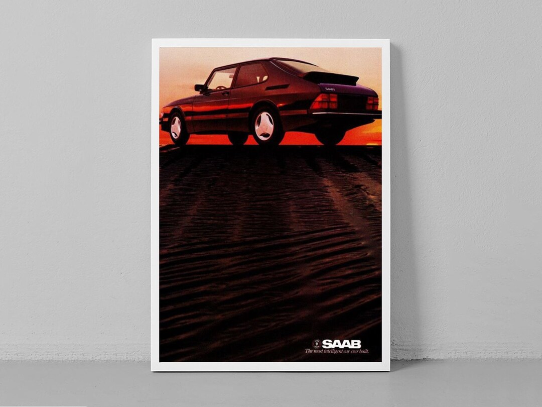 SAAB 900 Turbo Aesthetic Vintage Canvas Wall Art CANVAS Poster Painting ...