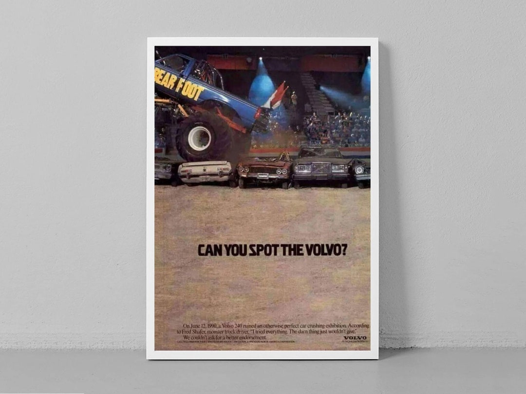 Volvo Old Retro Brochure Vintage Wall Art CANVAS Poster Painting Decor ...