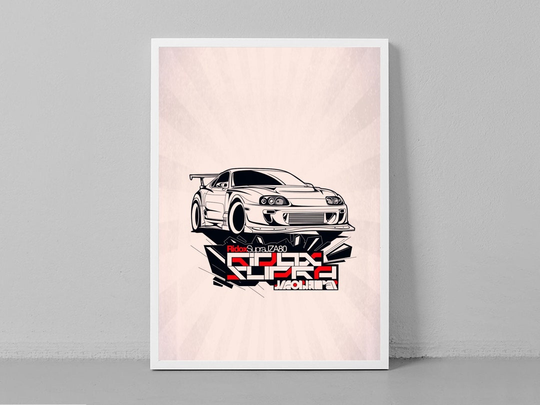 TOYOTA Supra 2JZ Technical Drawing Wall Art CANVAS Poster Painting ...