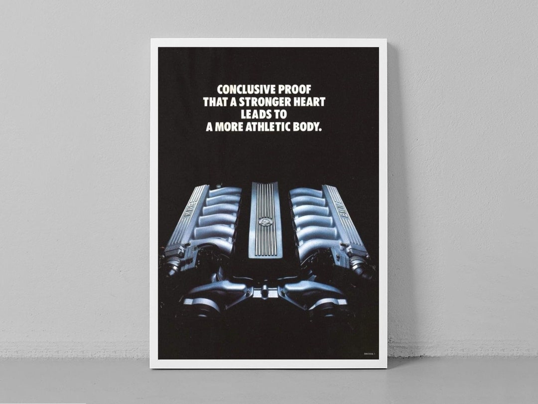 BMW 6 7 8 Series V12 Engine 850 750 Retro Brochure Vintage Wall Art ...
