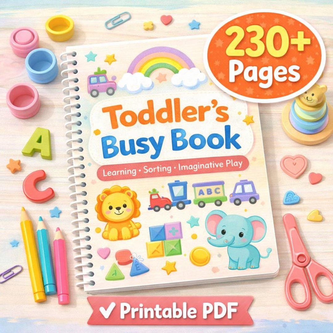 Toddler Busy Book Printable|230+ Pages|preschool Learning Activities ...