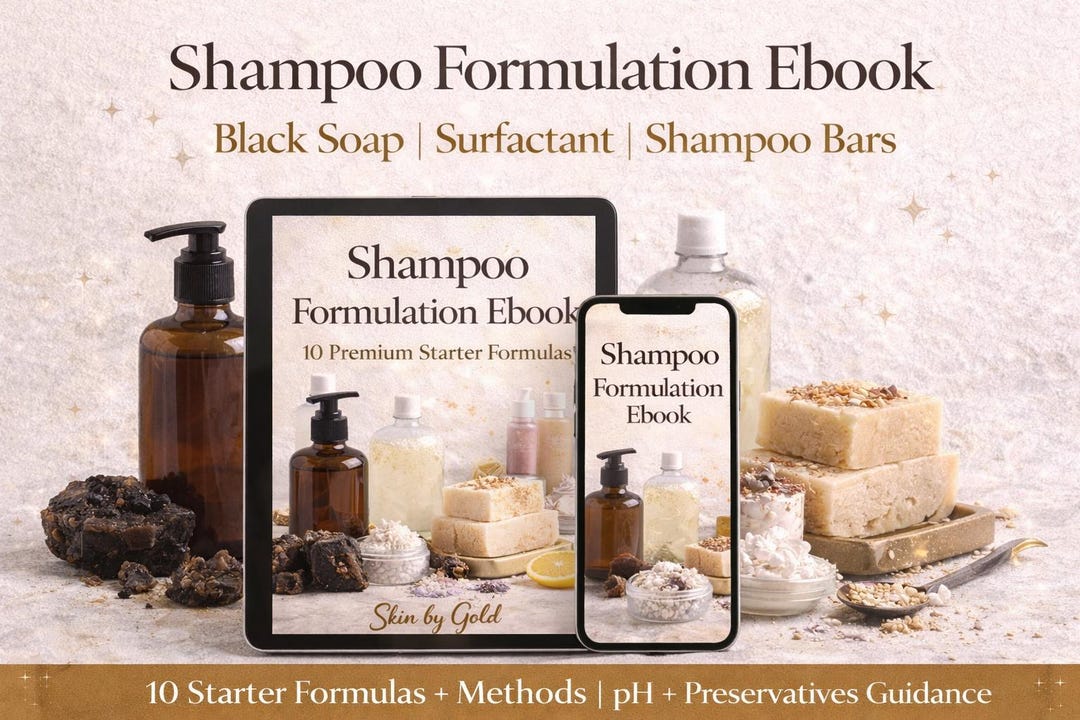Shampoo Formulation Ebook | Black Soap, Surfactant & Syndet Bar Recipes ...