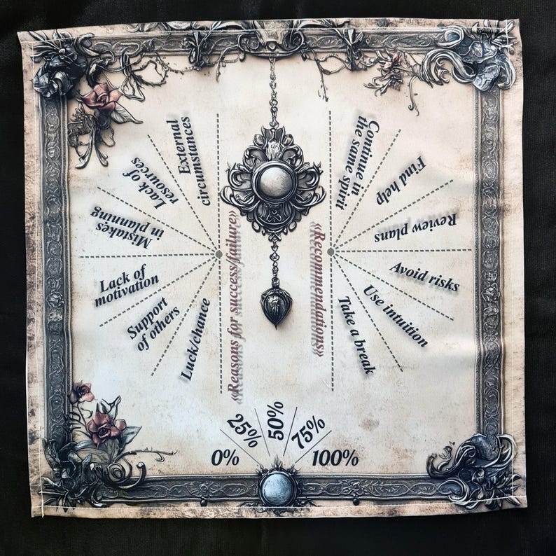 Pendulum Cloth "connection to the Subconscious", 16 Inches Heavy Satin ...