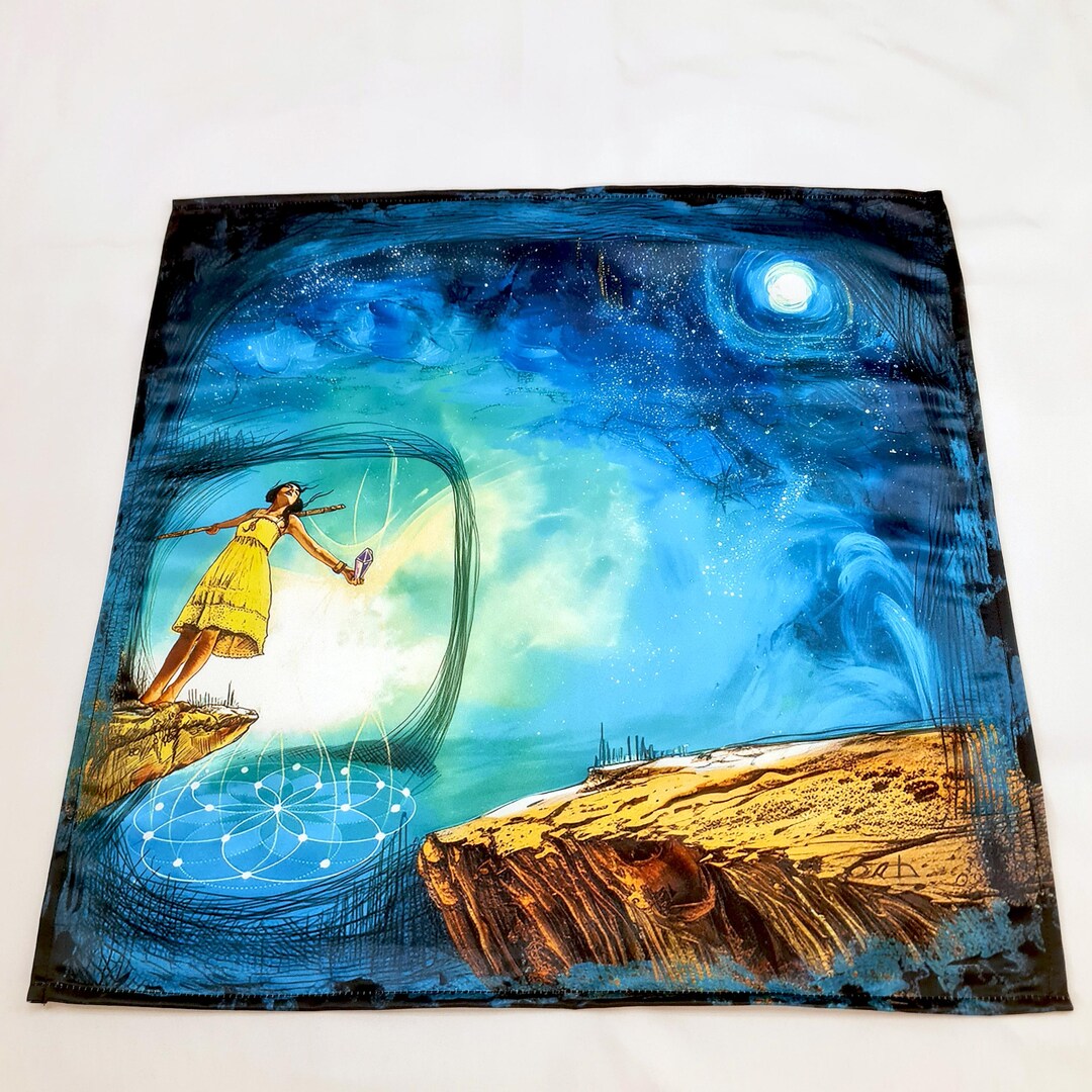 Altar Cloth Based on the Tarot Light Seer "fool", 22 Inches Heavy Satin ...