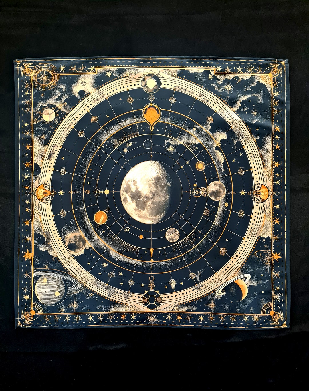 Altar Cloth Planetary Alignment for Tarot Cards, 26 Inches Heavy Satin ...