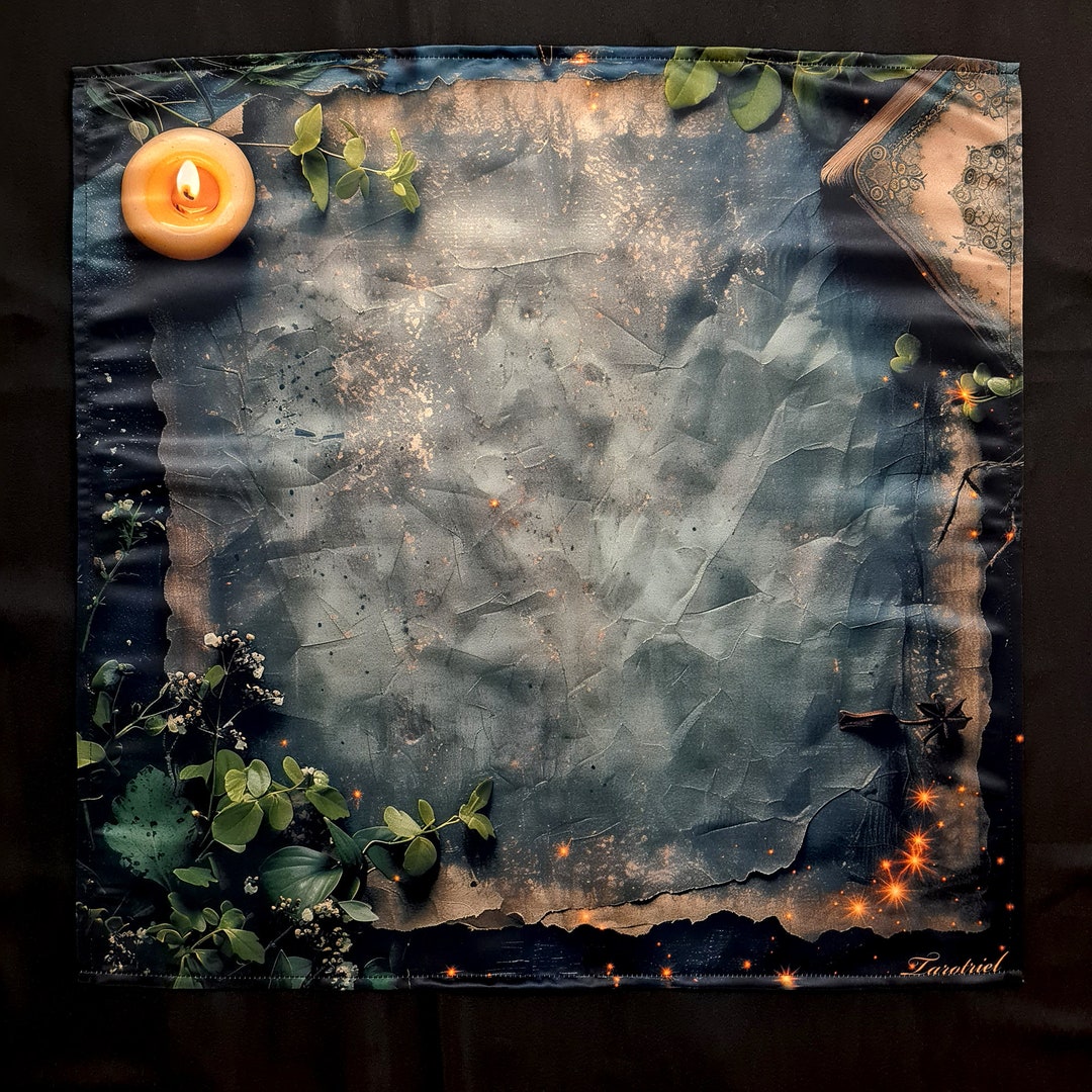 Altar Cloth Dark Papyrus for Tarot Cards, 26 Inches Heavy Satin ...