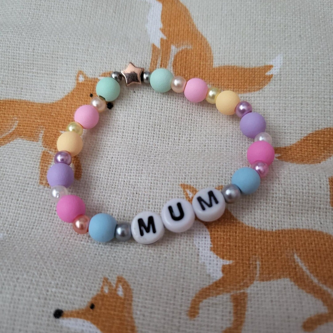 Personalised Bracelet Colourful Pastel Beaded Bracelets Handmade ...