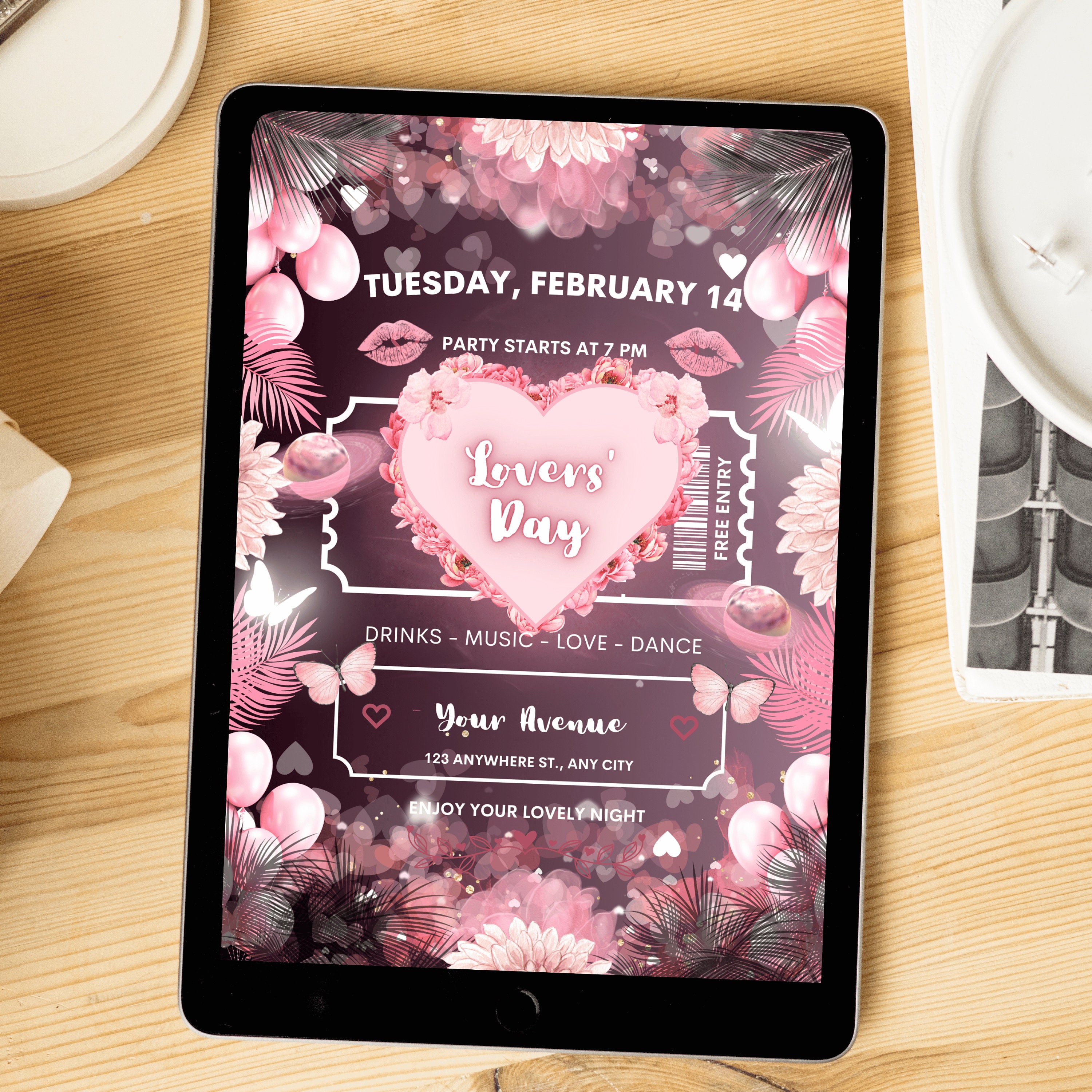 Valentines Party Card Valentines Day Party Invite Editable Couples ...