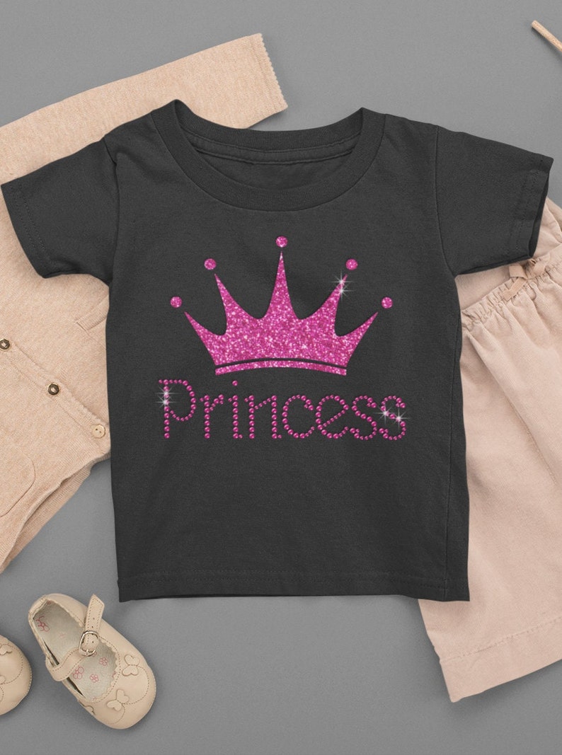 Glitter Princess Shirt Girl Crown Princess Onesie Gift Pink Princess ...