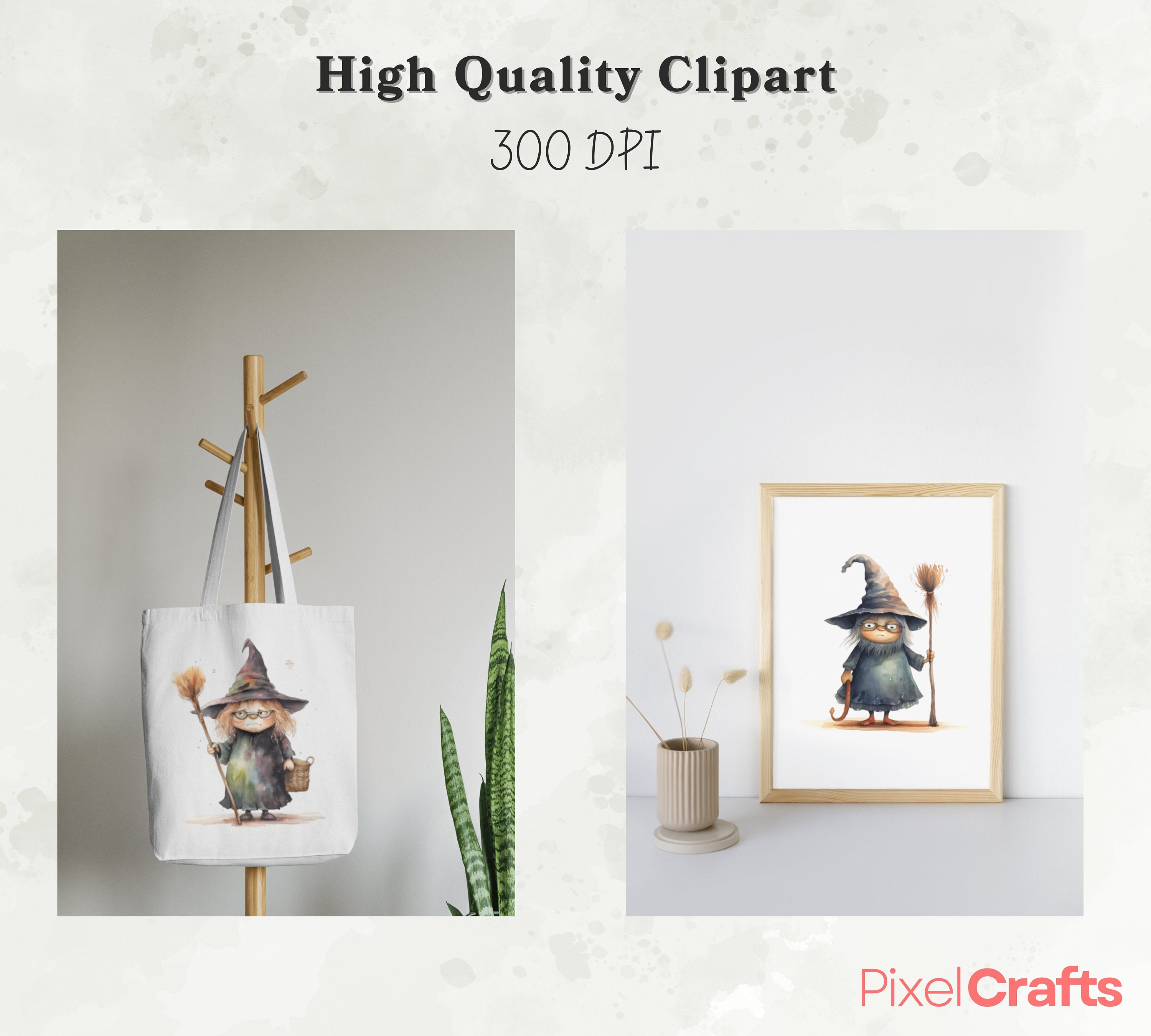 Grumpy Witch Clipart, Magical Clipart, Watercolor Witch Png, Fantasy ...