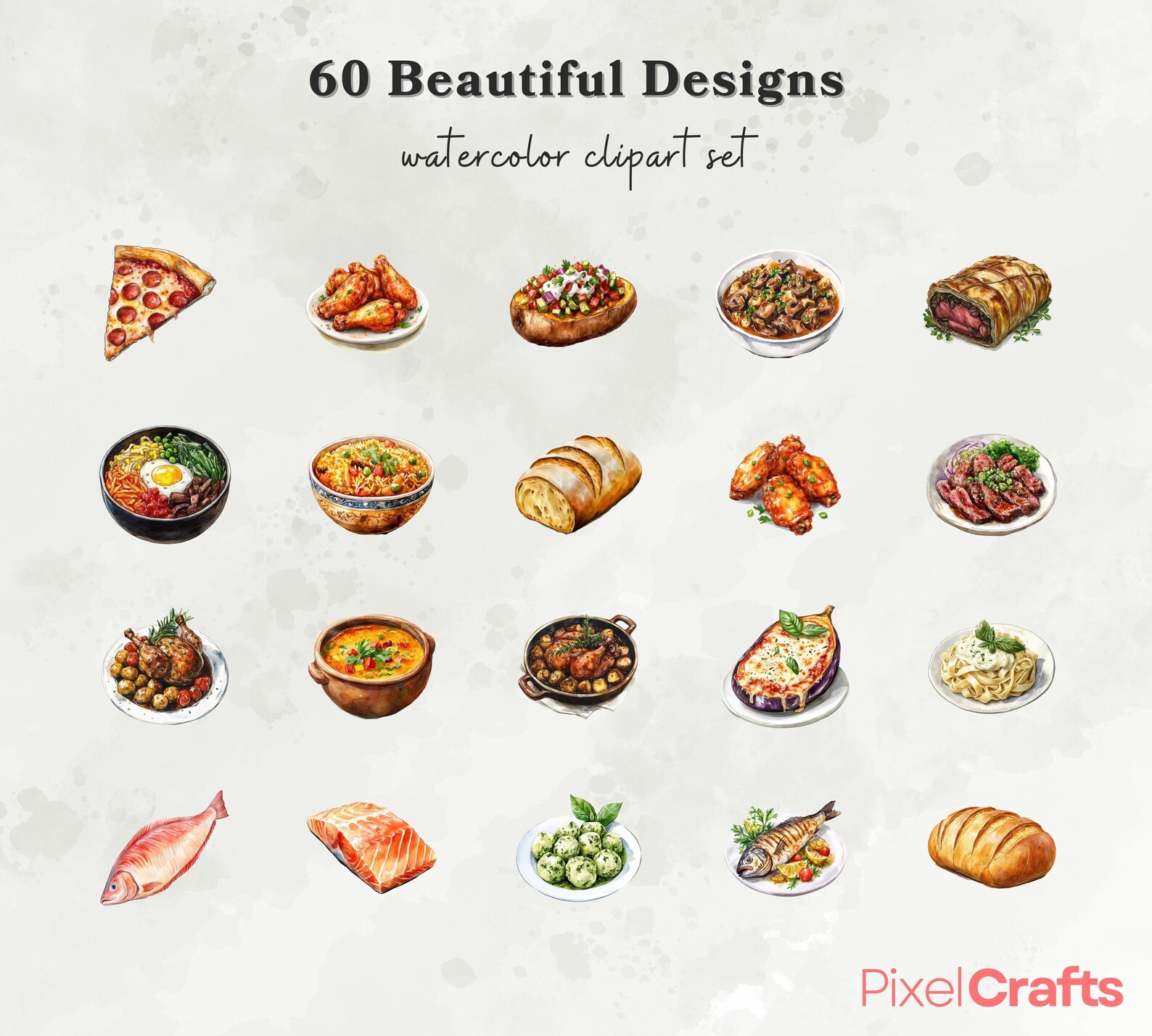 Dinner Clipart Bundle, Food Menu Clipart, Meal Graphics Png, Food Png ...