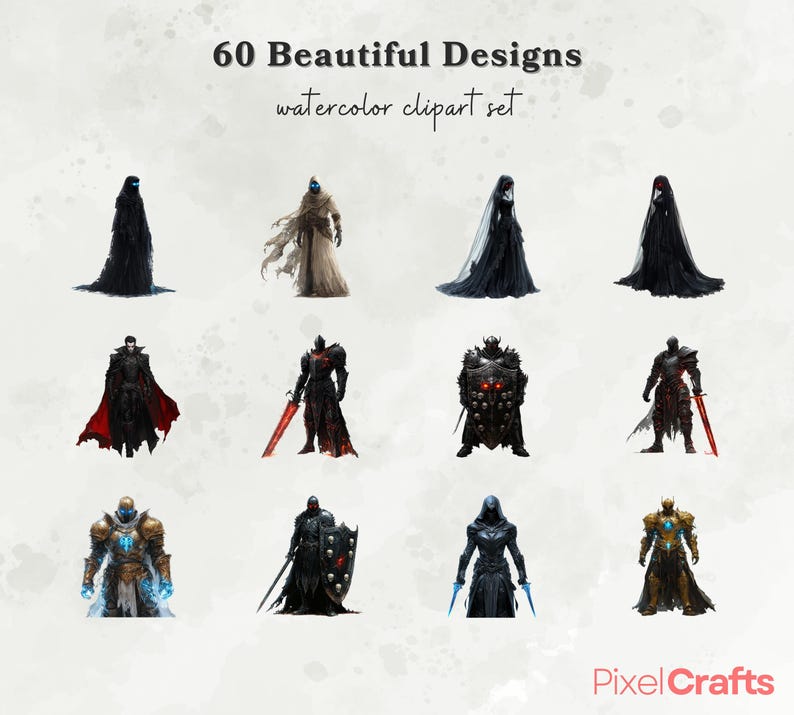 Gothic Game Character Clipart, Video Game Clipart, Gamer Graphics ...
