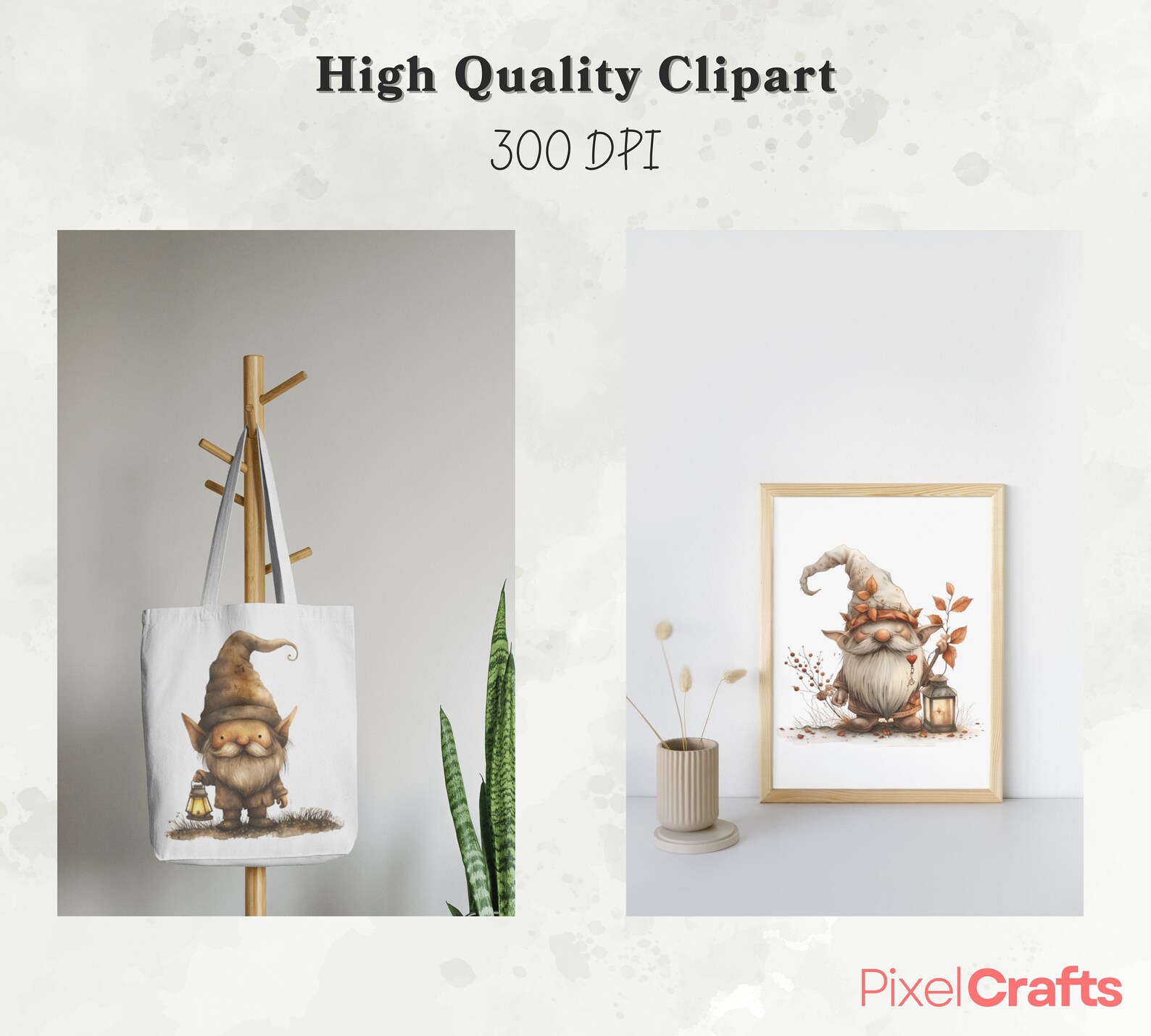 Watercolor Gnome Clipart, Lantern Gnome Clipart Bundle, Oil Lamp Gnome ...