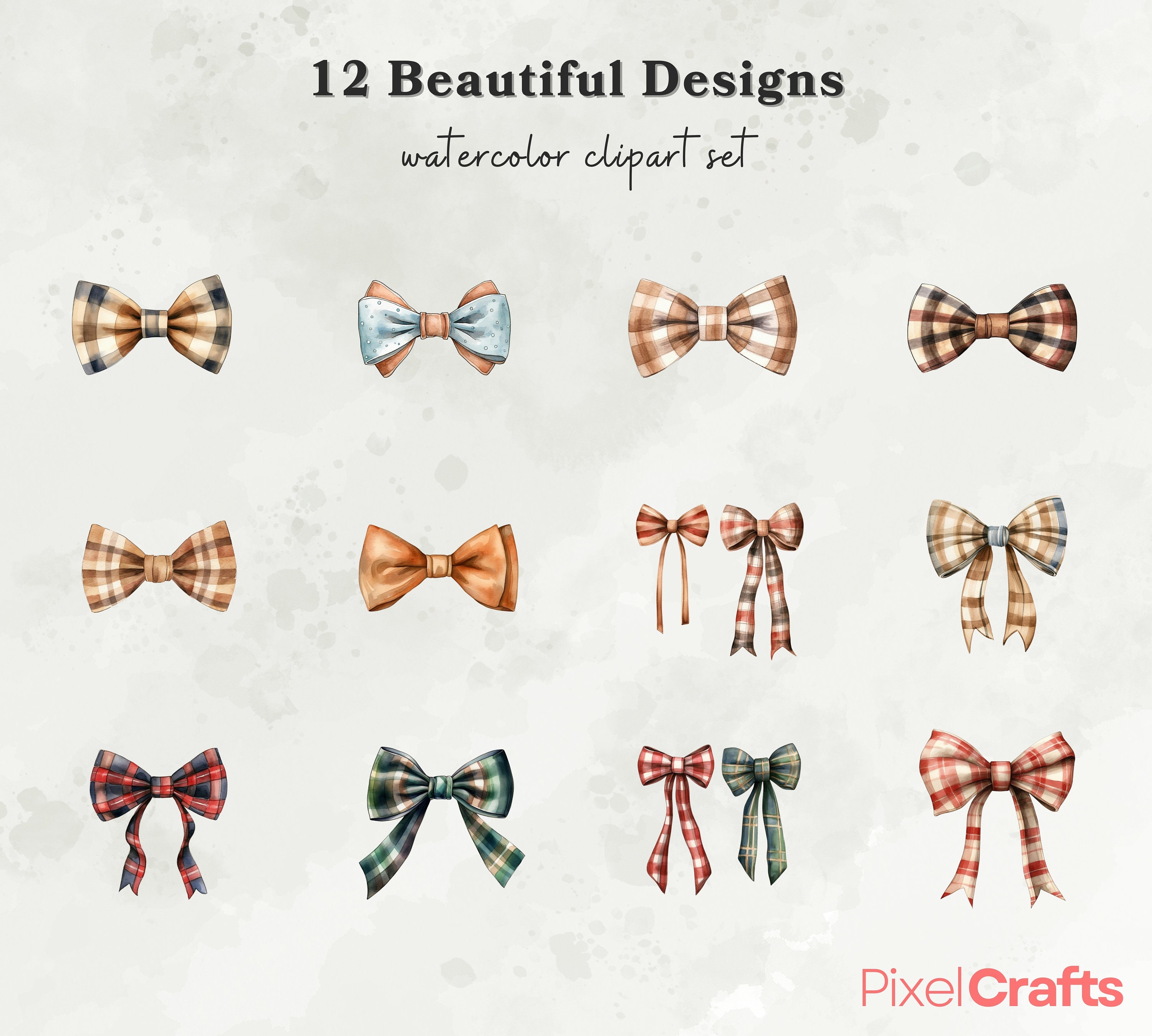 Watercolor Rustic Ribbon Clipart, Ribbon Bow Png, Silk Bow, Girly ...
