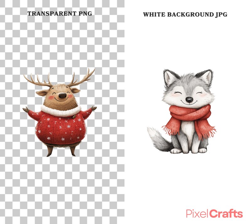 Christmas Woodland Animals Clipart, Christmas Clipart, Woodland ...