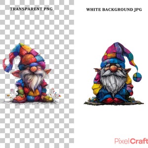 Watercolor Gnome Clipart, Whimsical Colorful Gnome Clipart, Cute Gnome ...