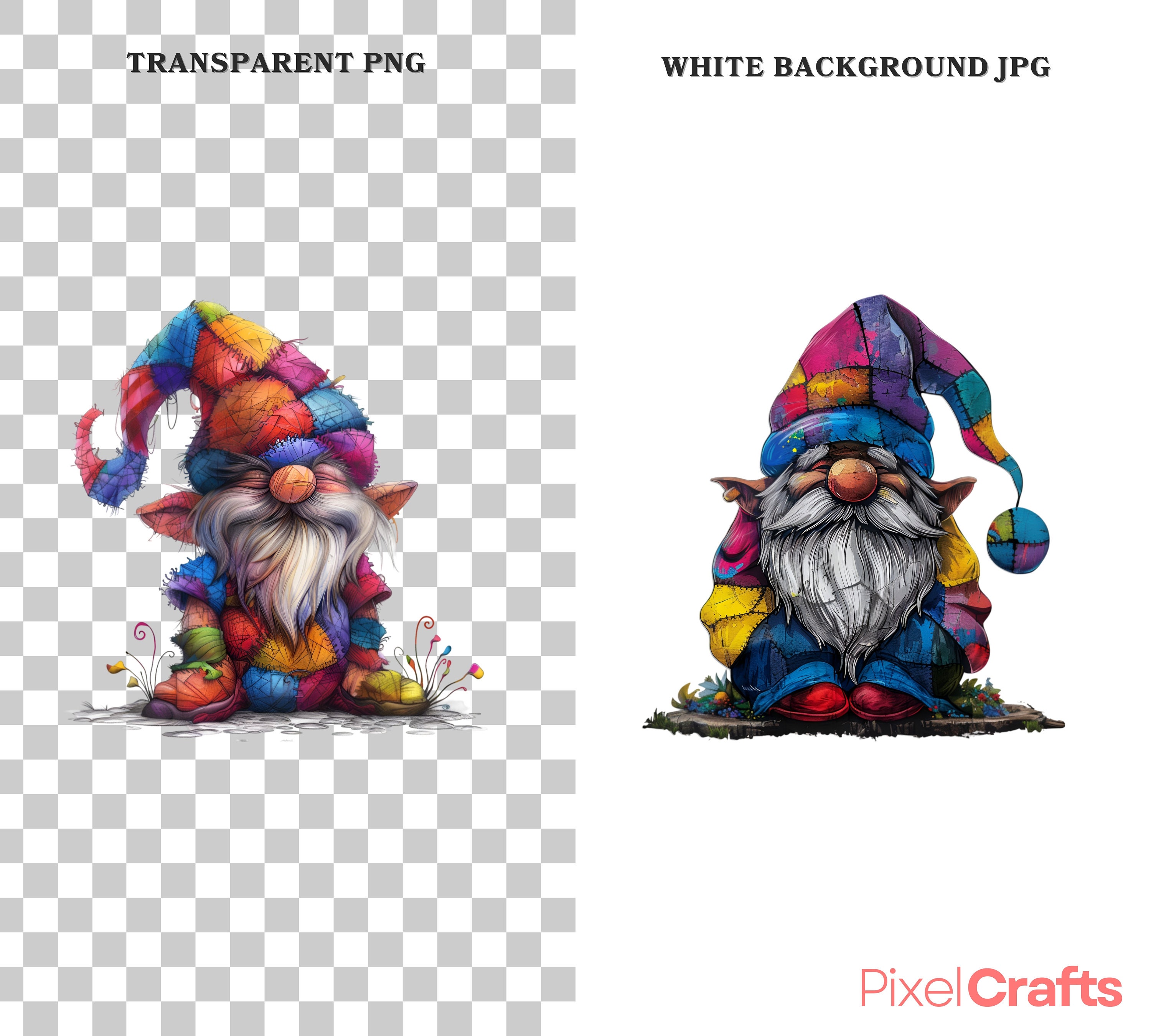 Watercolor Gnome Clipart, Whimsical Colorful Gnome Clipart, Cute Gnome ...