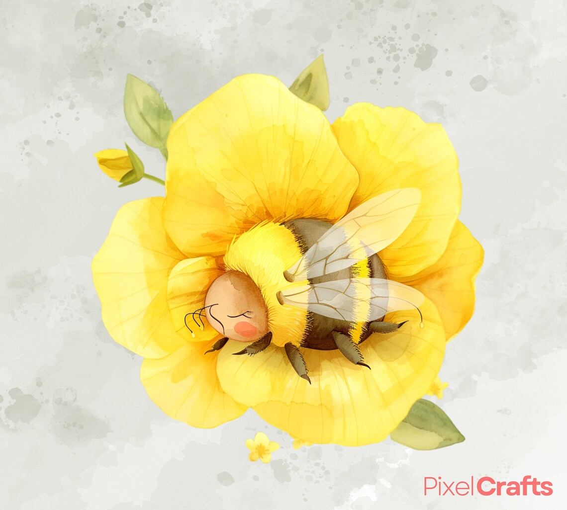 Watercolor Bee Clipart, Cute Bees Png, Honey Bee Png, Bees Graphics ...
