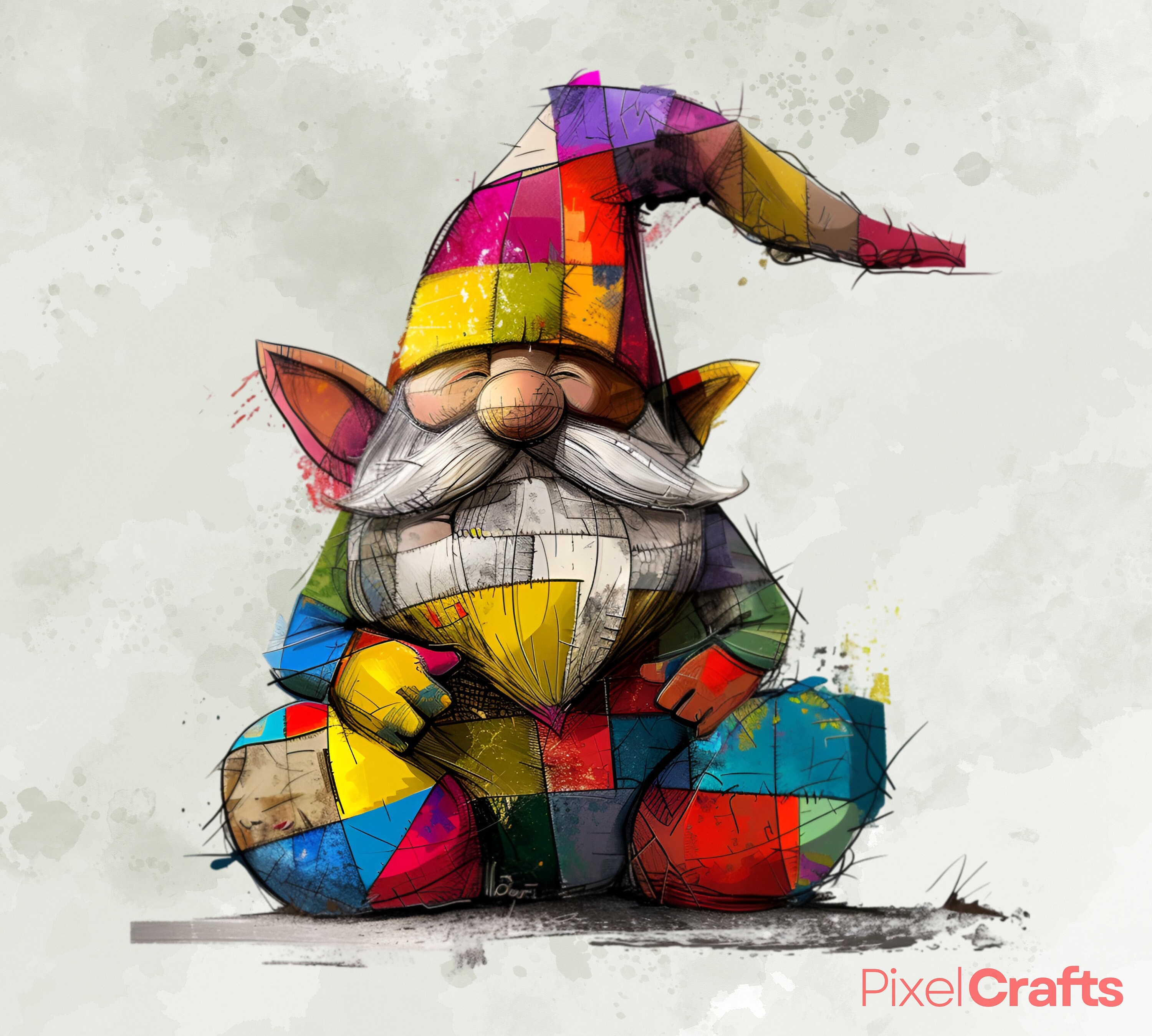 Watercolor Gnome Clipart, Whimsical Colorful Gnome Clipart, Cute Gnome ...