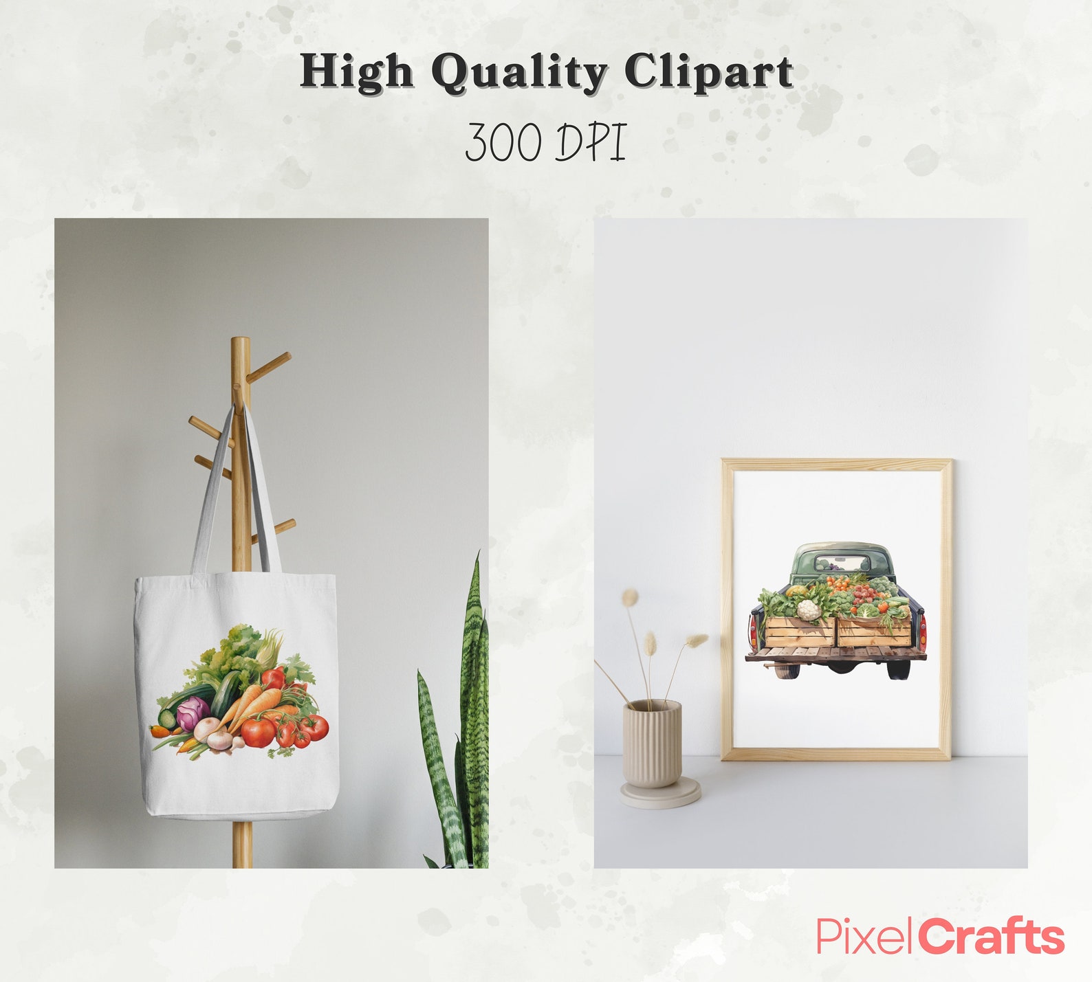 Watercolor Vegetables Clipart, Wooden Crate Fruits Clipart, Vegetable ...