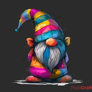 Watercolor Gnome Clipart, Whimsical Colorful Gnome Clipart, Cute Gnome ...