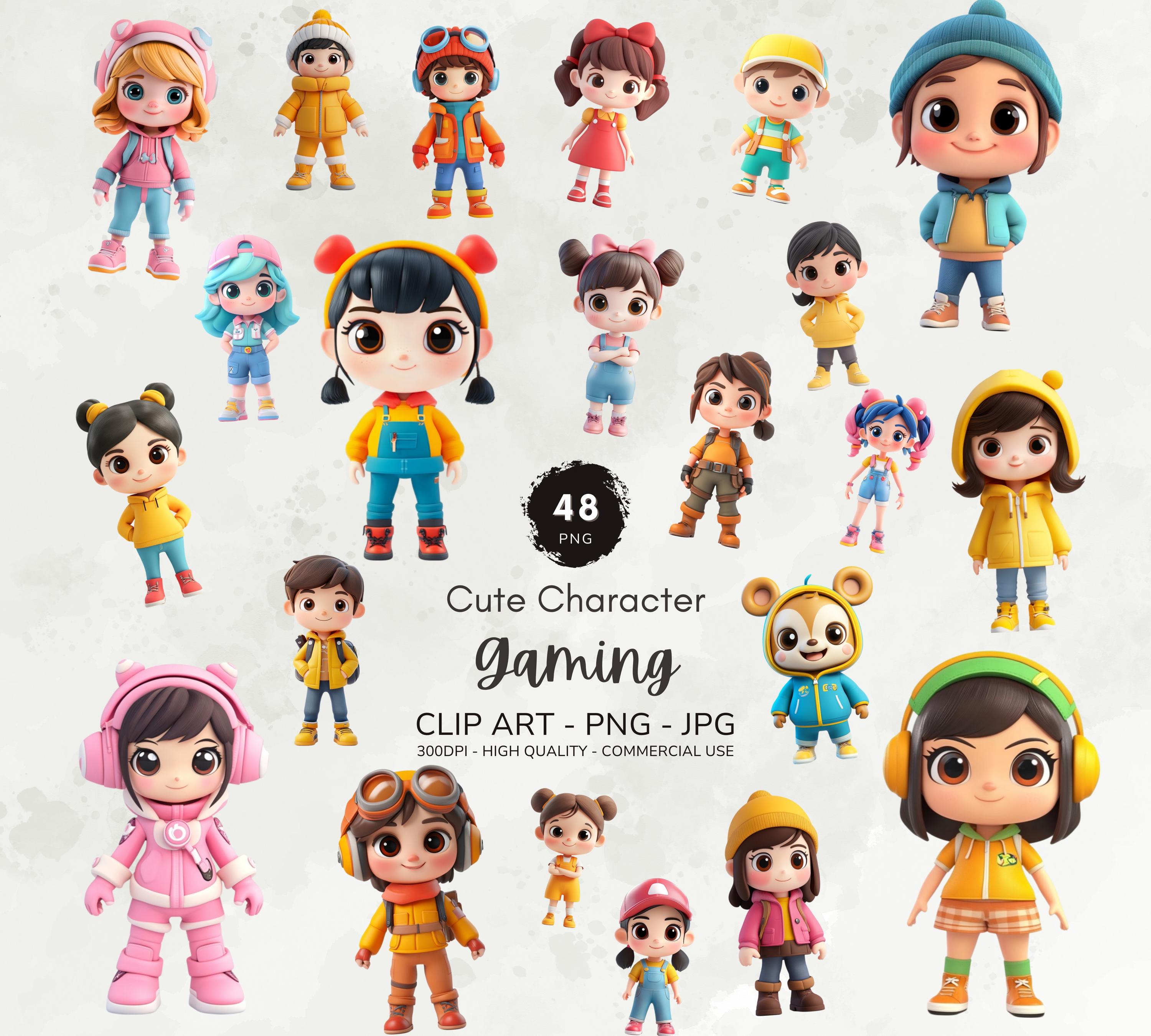 Cute Game Character Clipart, Video Game Clipart, Gamer Graphics ...