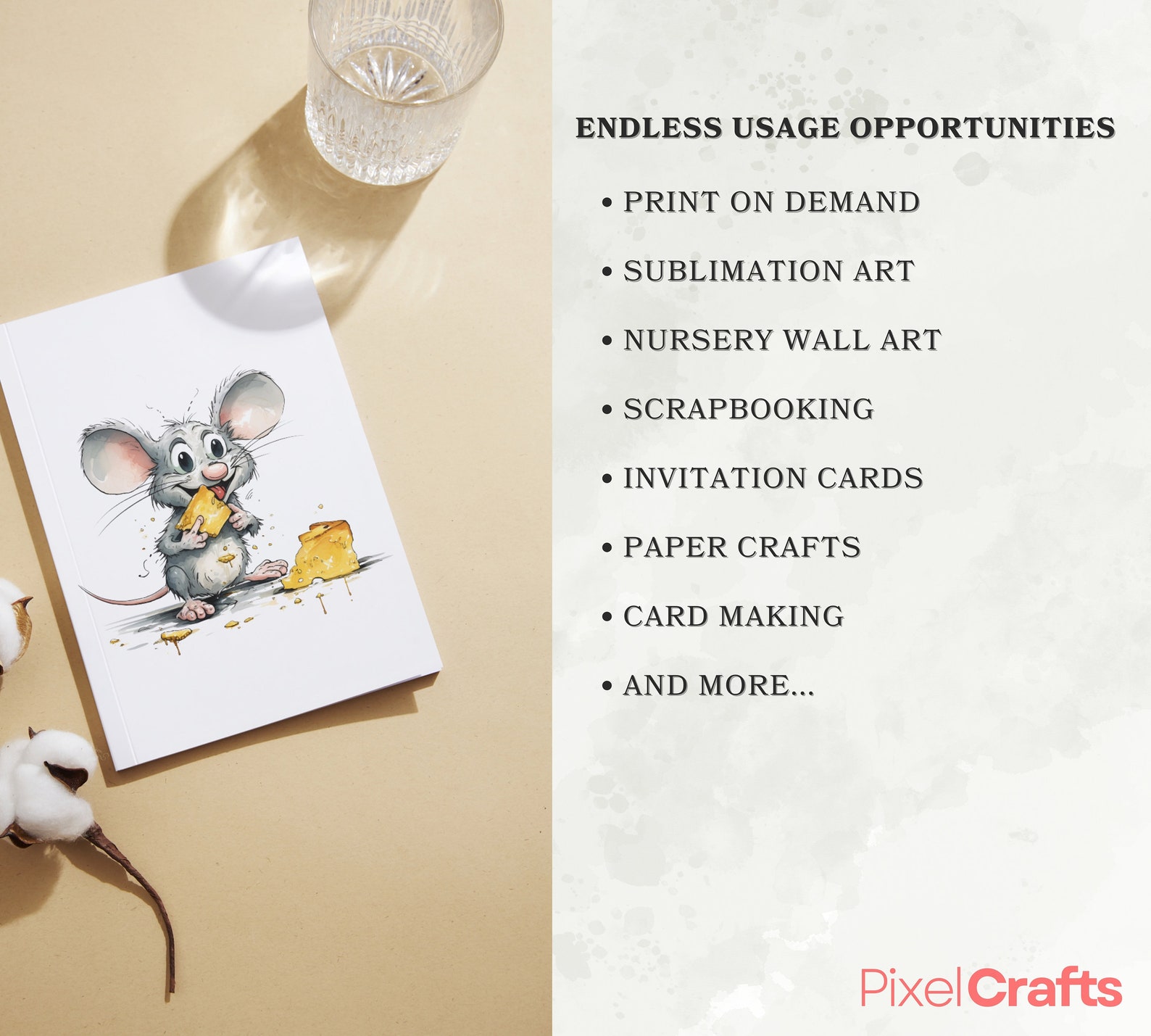 Watercolor Funny Mouse Clipart, Cute Cartoon Mice, Quirky Mouse Png ...