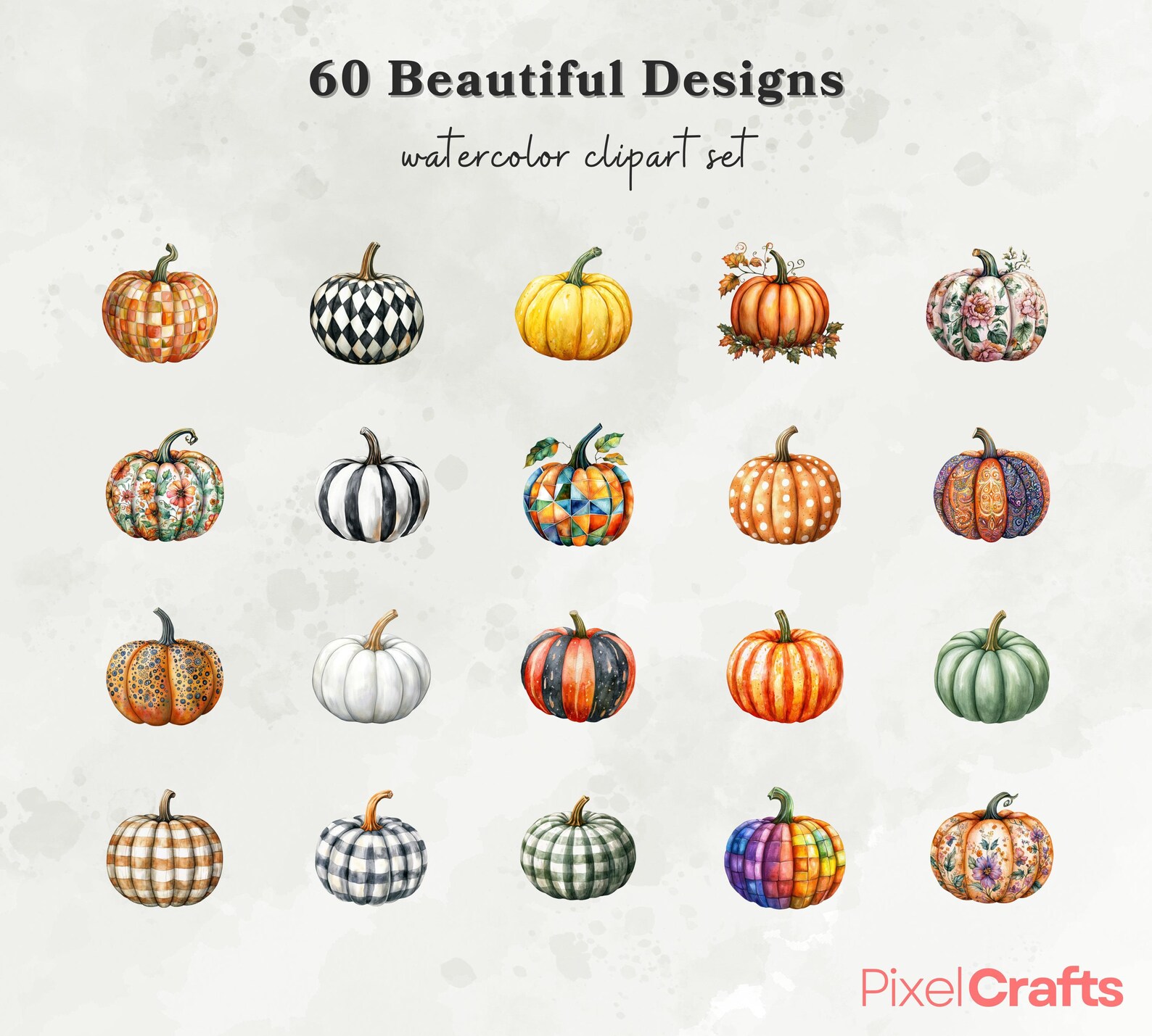 Pumpkins Clipart Bundle, Autumn Clipart, Halloween Clipart, Fall ...