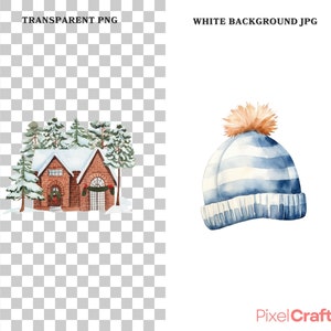 Watercolor Winter Clipart Bundle, Cozy Winter Season Png, Snow Winter ...