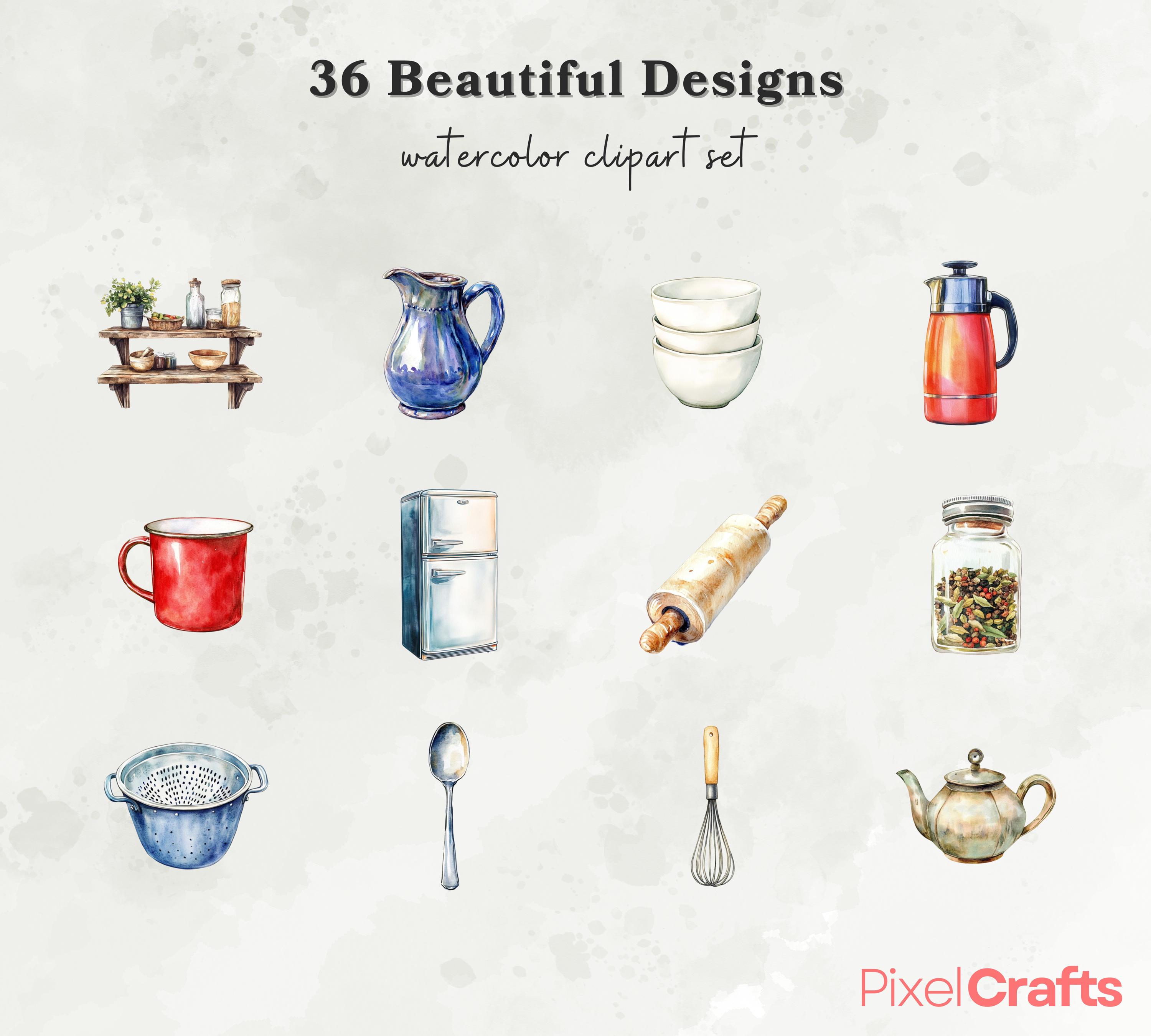 Kitchen Clipart Bundle, Kitchenware Clipart, Kitchen Tools Clipart ...