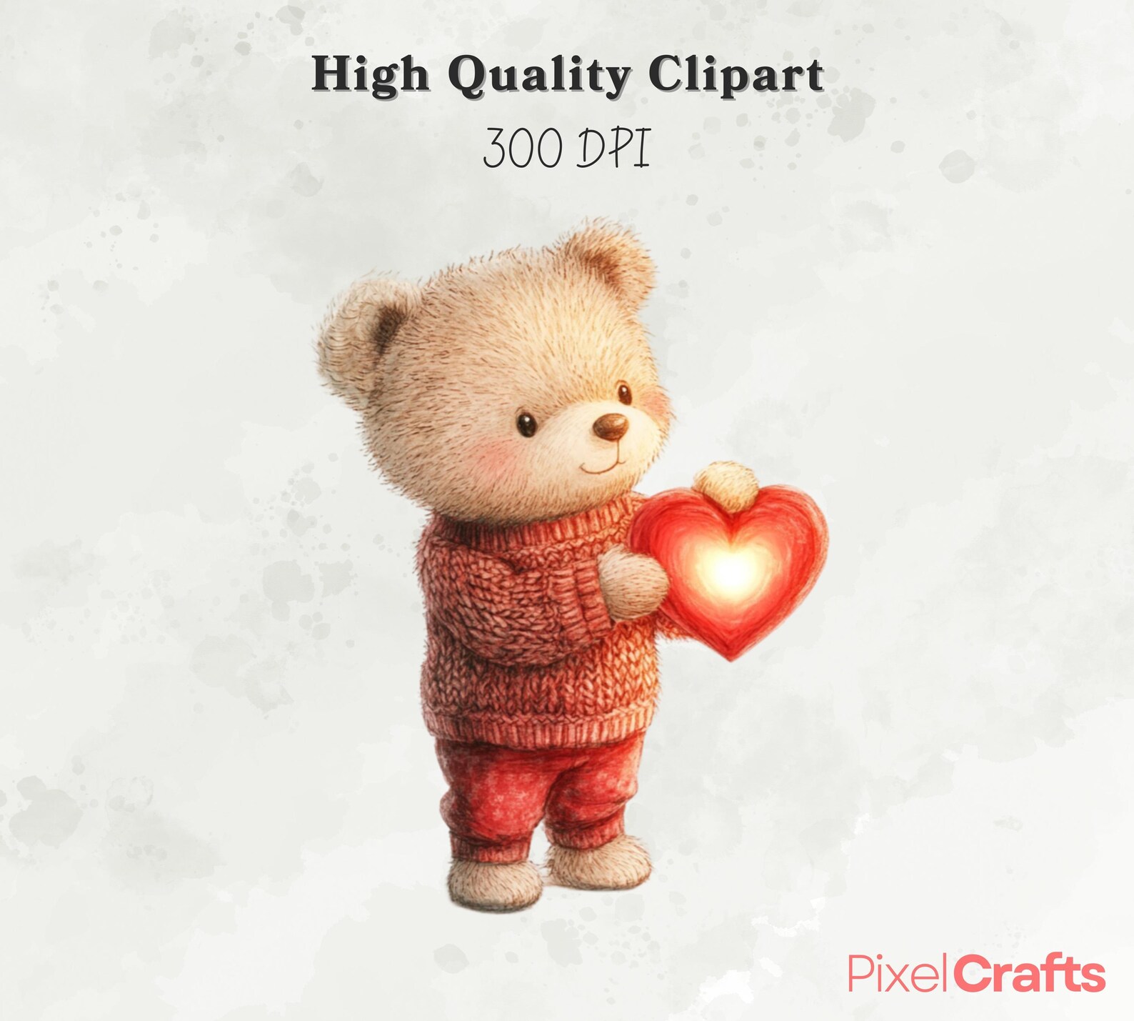 Valentine Teddy Bear Clipart, Valentines Clipart, Cute Teddy Bear ...