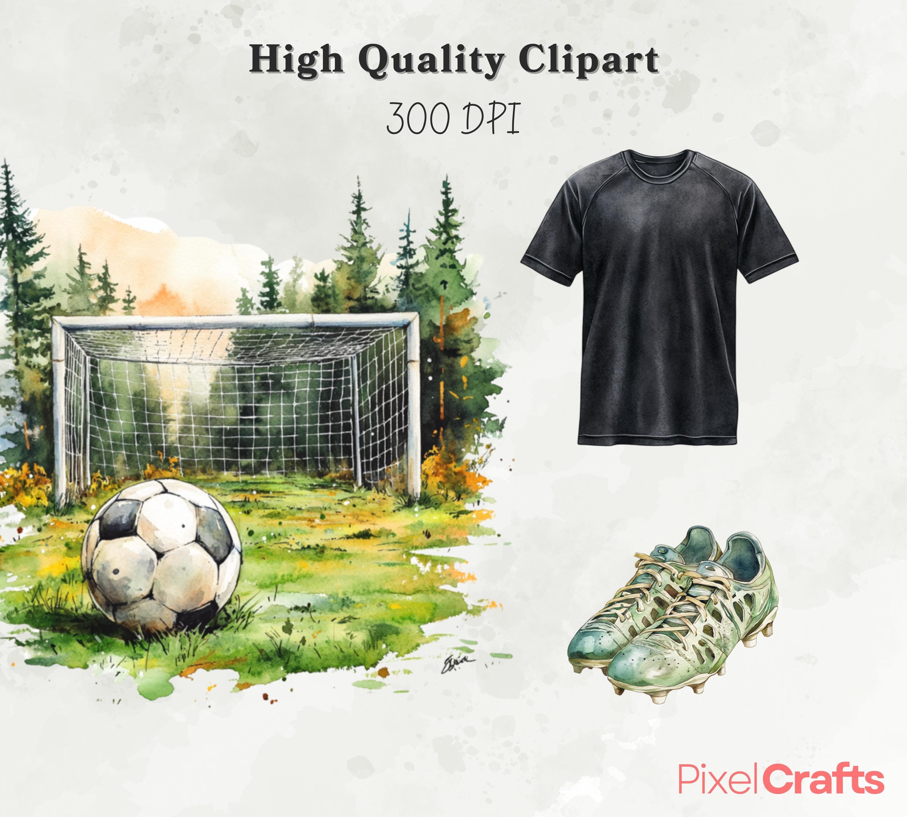 Soccer Clipart Bundle, Watercolor Football Clipart, Soccer Ball Clipart ...